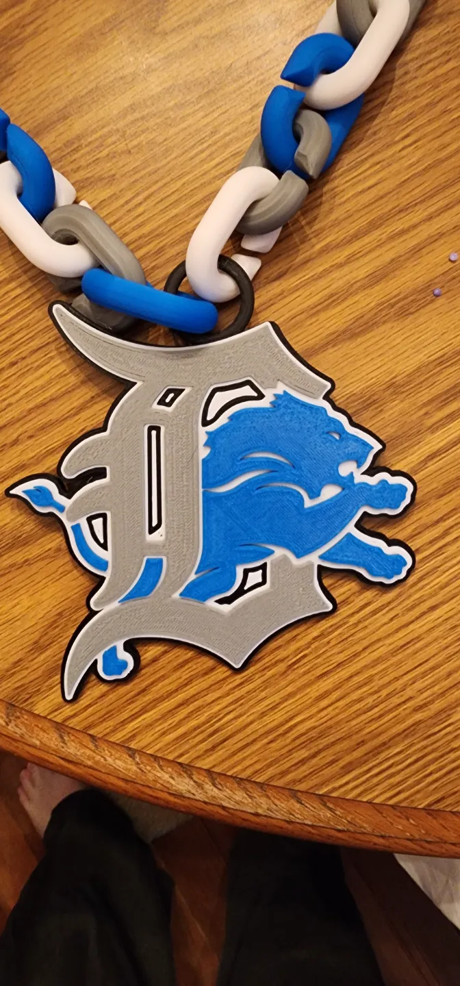 Detroit Lions Sports Chain by Wallace3D MakerWorld: Download Free 3D Models