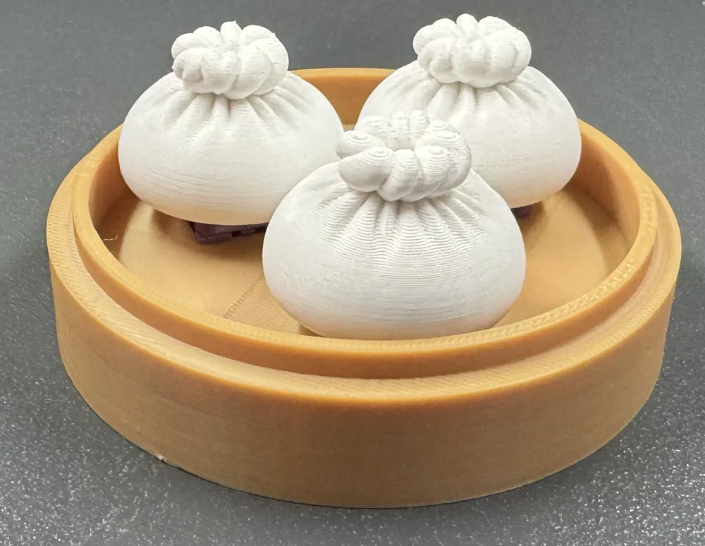 Steamed Bun Clicker in Dim Sum Container - Free 3D Print Model - MakerWorld