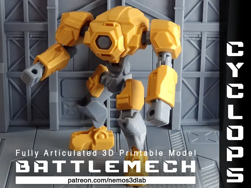 BattleMech - Cyclops by Nemo's 3D Lab MakerWorld: Download Free 3D Models