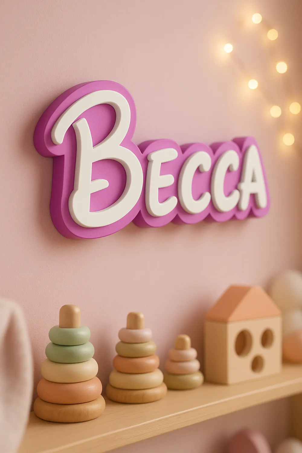 Nameplate Becca – decorative 3D lettering - Free 3D Print Model ...