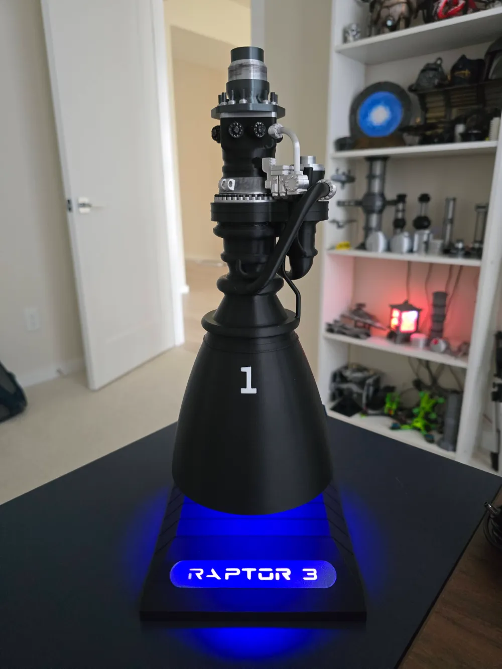 SpaceX Raptor 3 Stand with Optional LEDs by CrazyJ MakerWorld: Download ...