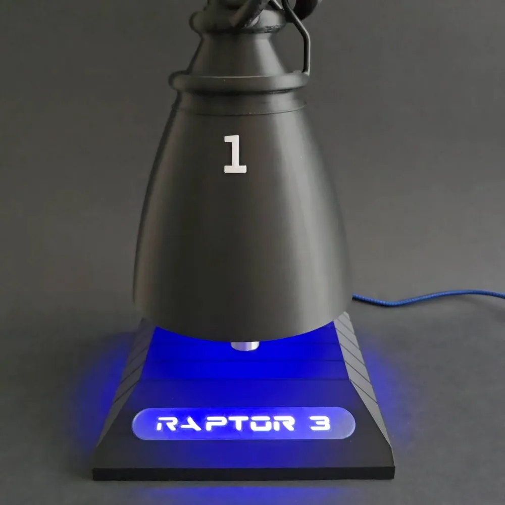 SpaceX Raptor 3 Stand with Optional LEDs by CrazyJ MakerWorld: Download ...