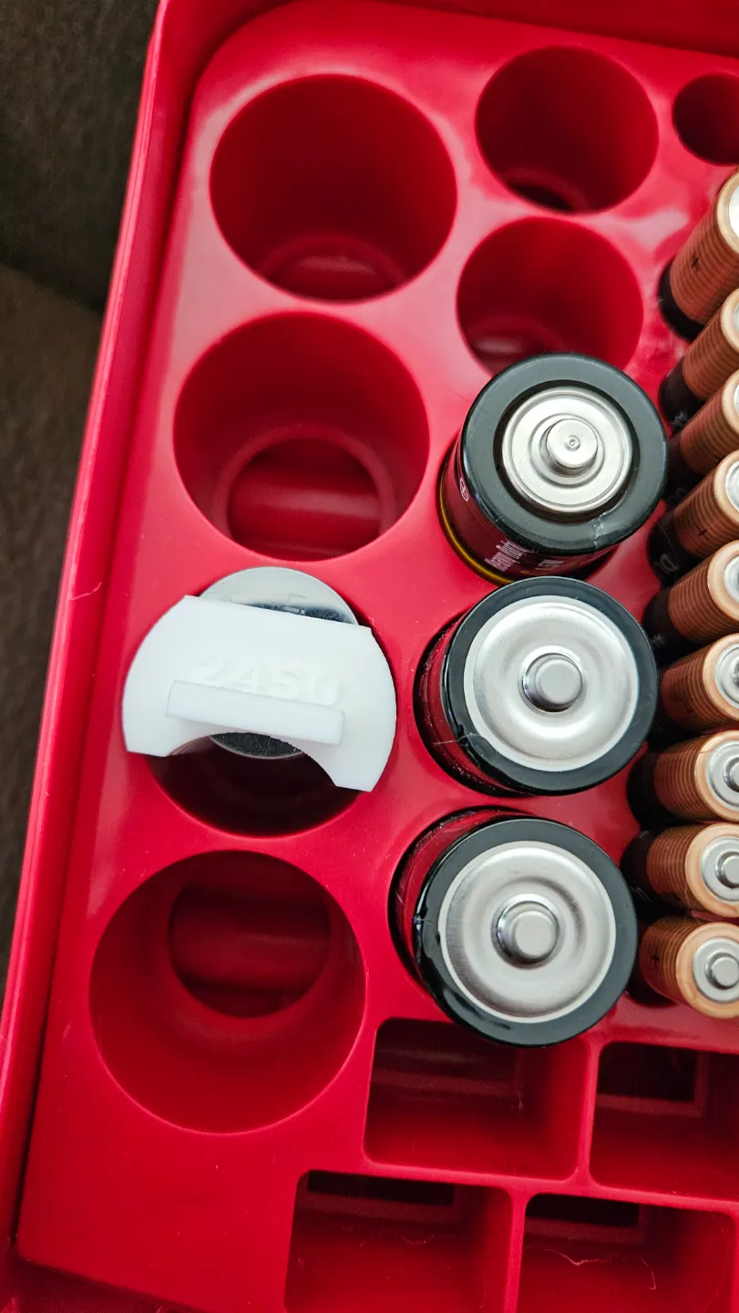 CR2450 - D Battery Shaped Button Cell Holder by PyroGhostX - MakerWorld