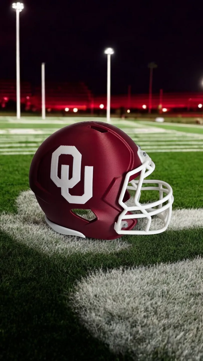 Oklahoma University OU Sooners Football Helmet - Free 3D Print Model ...