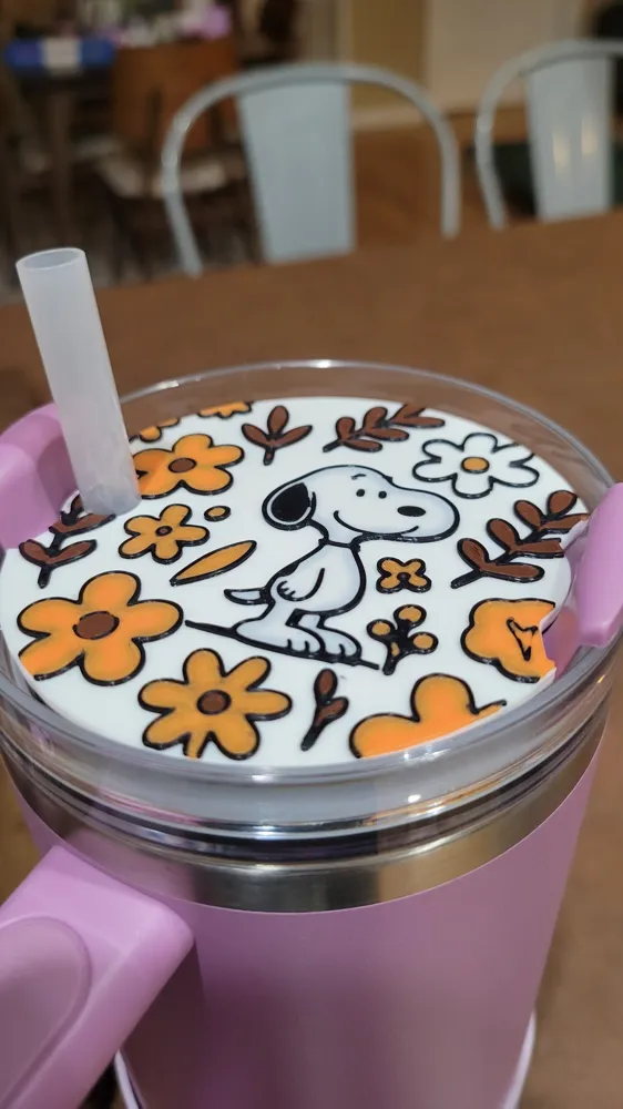 Stanley Tumbler Topper – Snoopy with Fall Flowers by Vuek MakerWorld ...