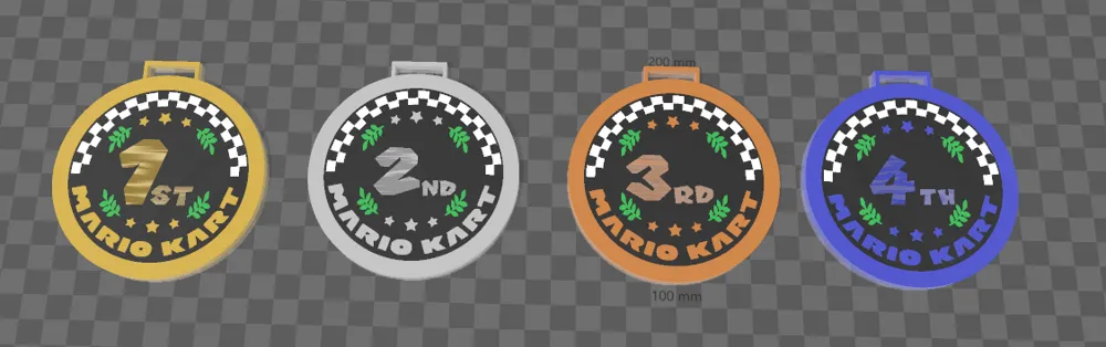 Mario Kart Medals - 1st, 2nd, 3rd, 4th Place by anthonywh79 MakerWorld ...