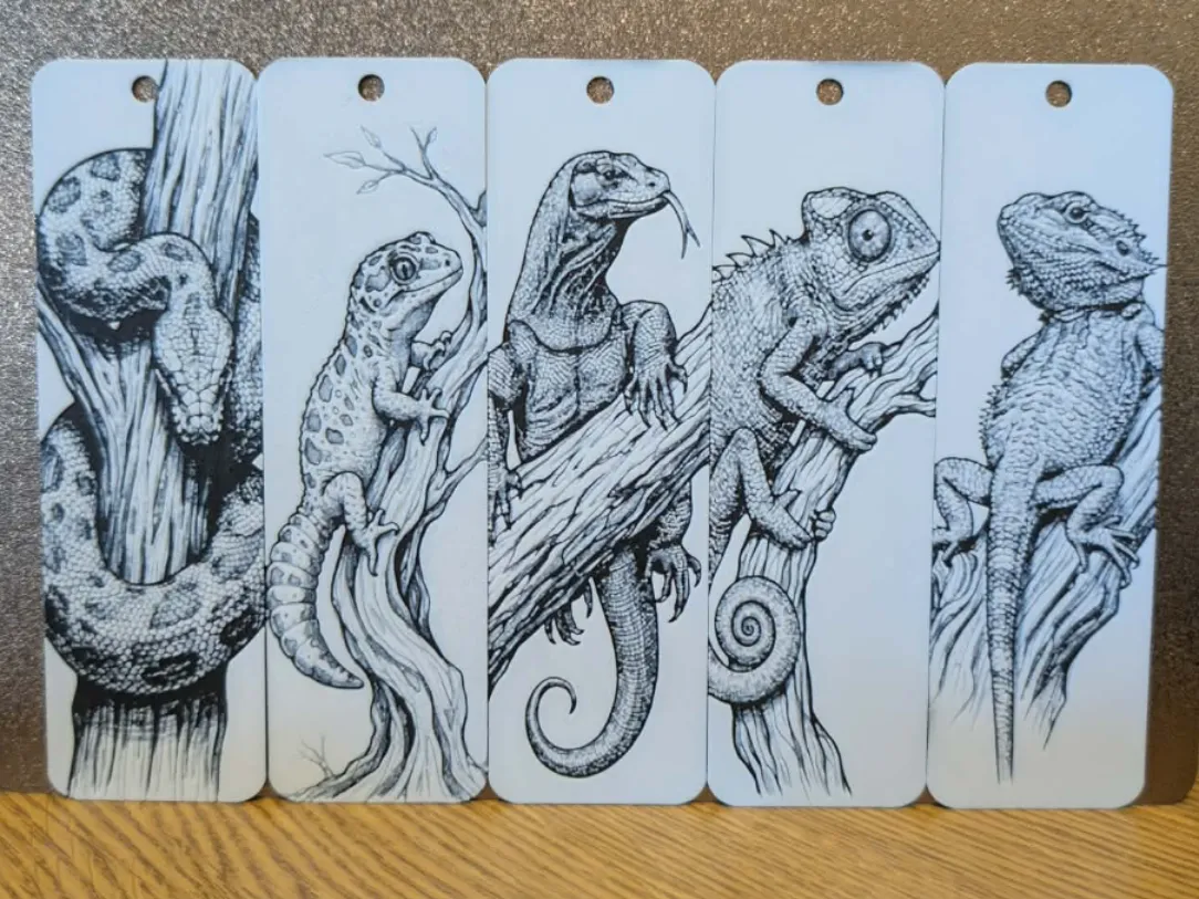 Reptile world - Bookmarks - 2 colours - set of 5 - Free 3D Print Model ...