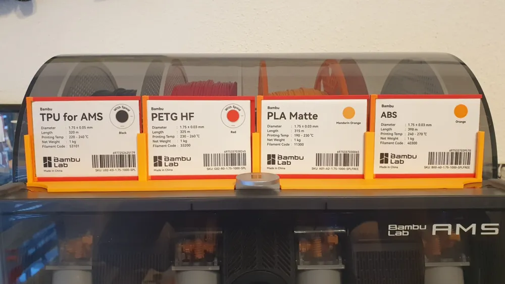 AMS Filament Label Holder - refill labels Remixed by Snakewoz ...