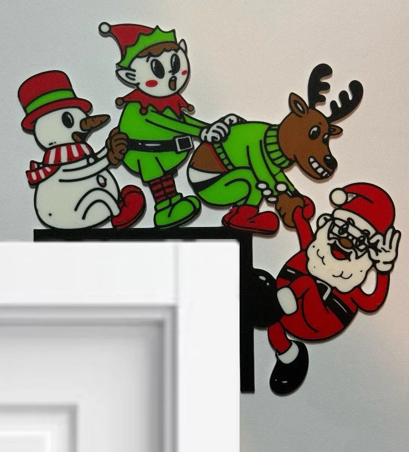 Christmas Santa Claus door corner by Mysstra hueforge 3Dart MakerWorld ...
