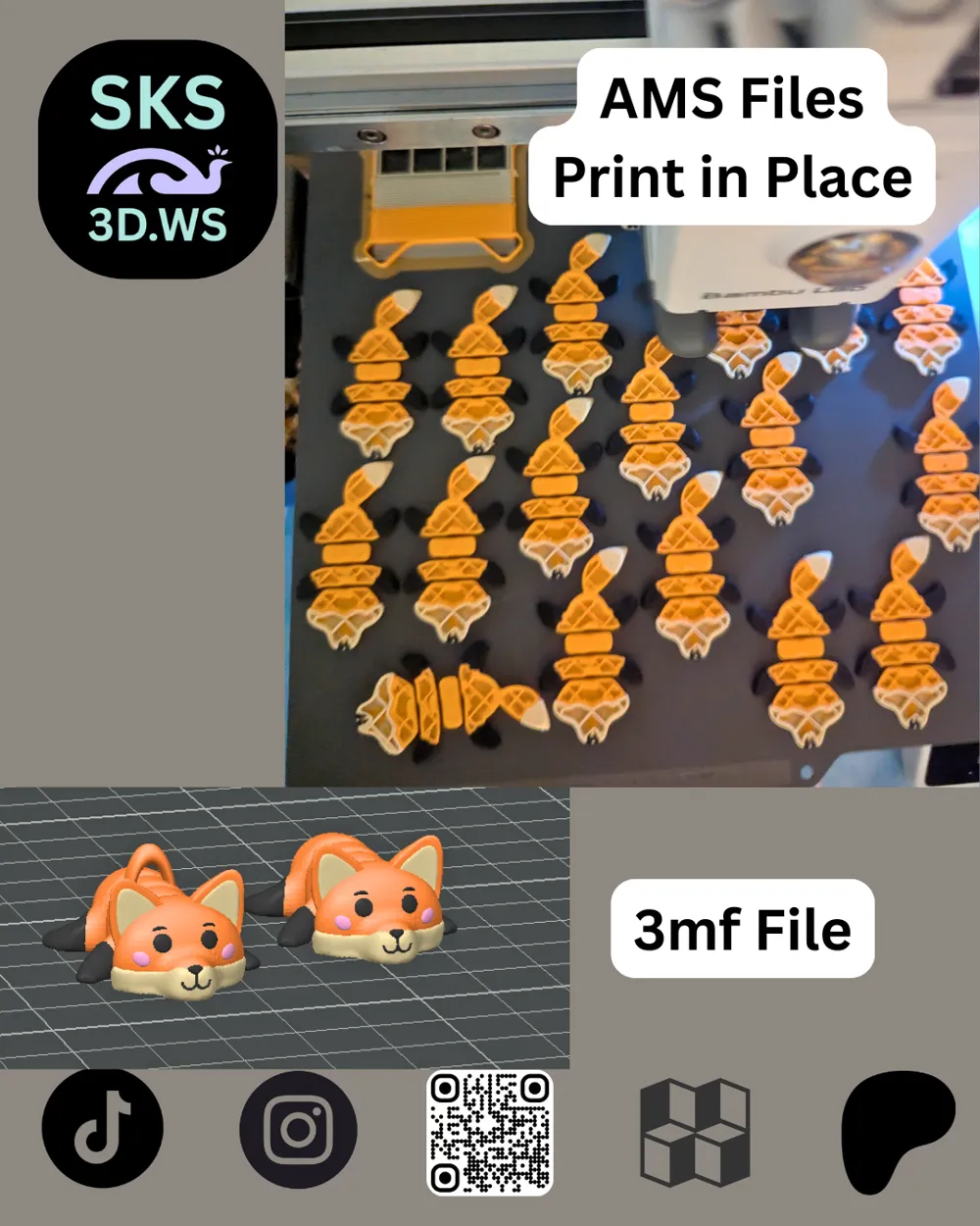 Flexible Fox - Free 3D Print Model - MakerWorld