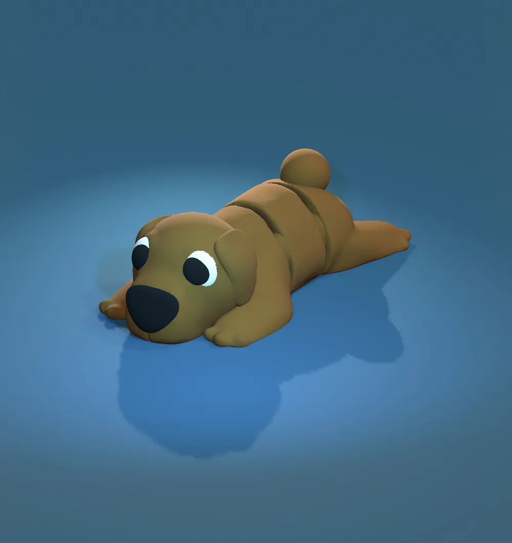 Flexi Dog Model with Butt - 3D Printed Puppy by Folk & Forge - MakerWorld