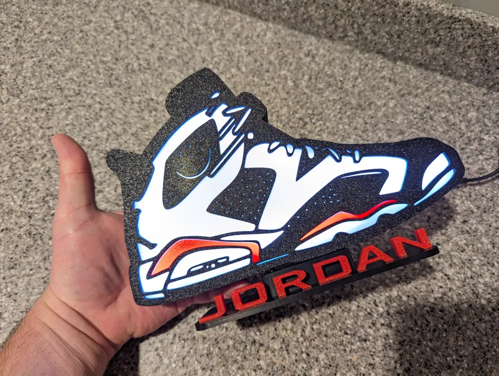 Air Jordan 6 3D Faceplate Lightbox with Stand by dakjones82 MakerWorld ...
