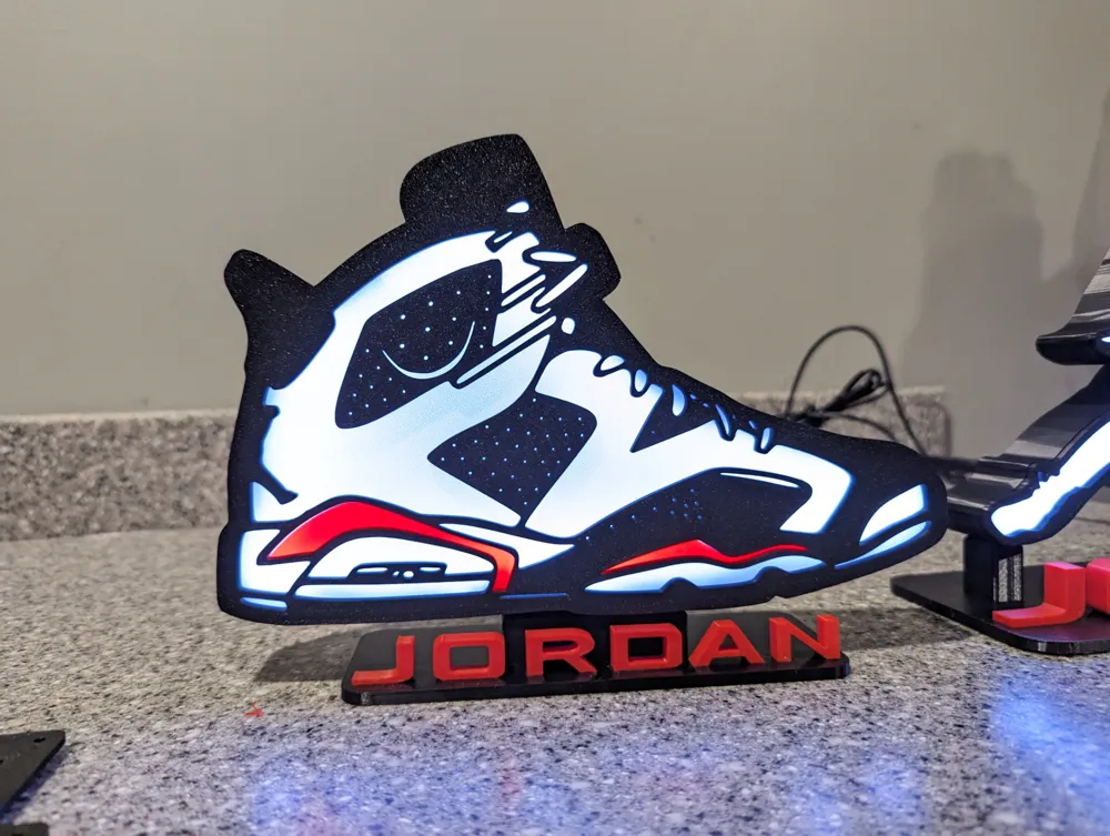 Air Jordan 6 3D Faceplate Lightbox with Stand by dakjones82 MakerWorld: Download Free 3D Models