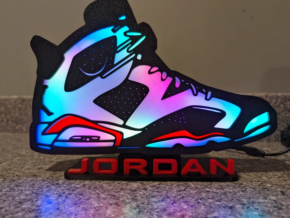 Air Jordan 6 3D Faceplate Lightbox with Stand by dakjones82 MakerWorld: Download Free 3D Models