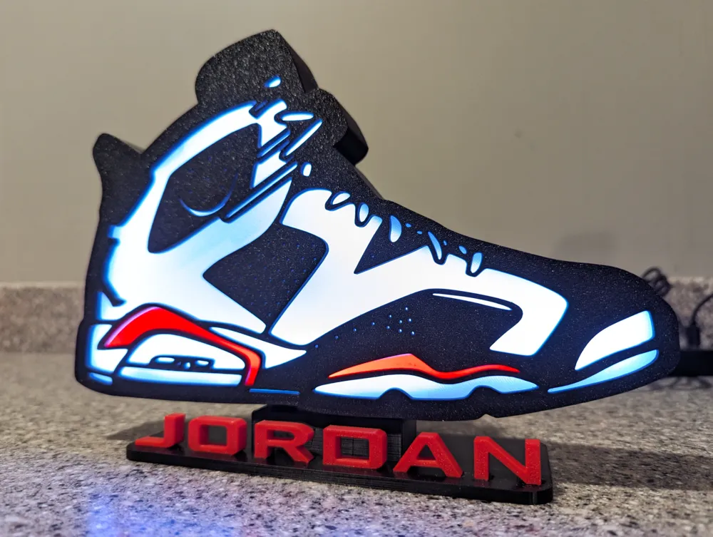 Air Jordan 6 3D Faceplate Lightbox with Stand by dakjones82 - MakerWorld