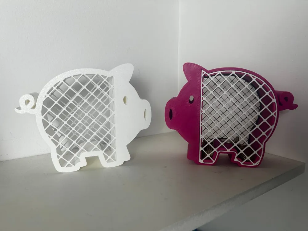 Grid Piggy Bank: Removable Cover & Reusable - Free 3D Print Model ...