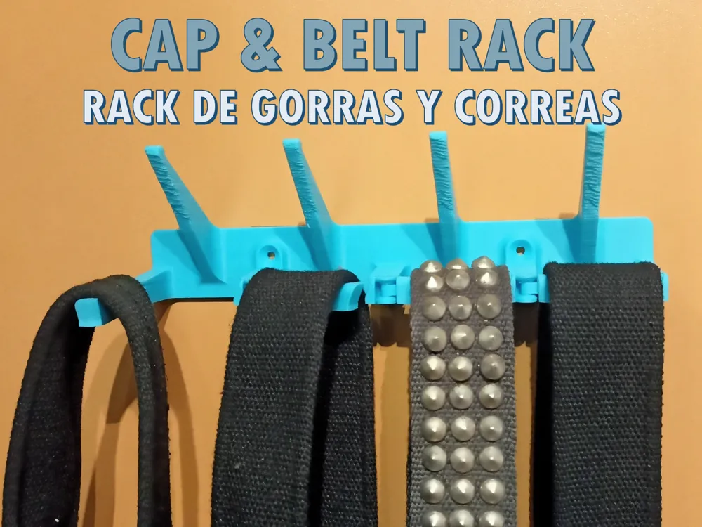 Cap & Belt Rack by Drago MakerWorld: Download Free 3D Models