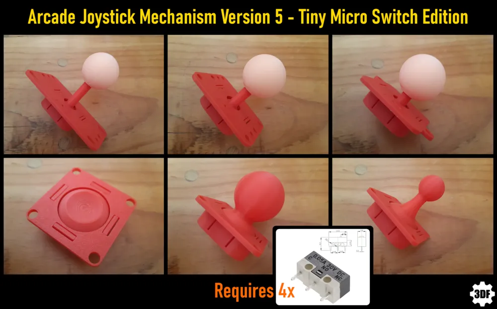 Arcade Joystick Mechanism V5 - Tiny Micro Switch by 3DFreeman - MakerWorld