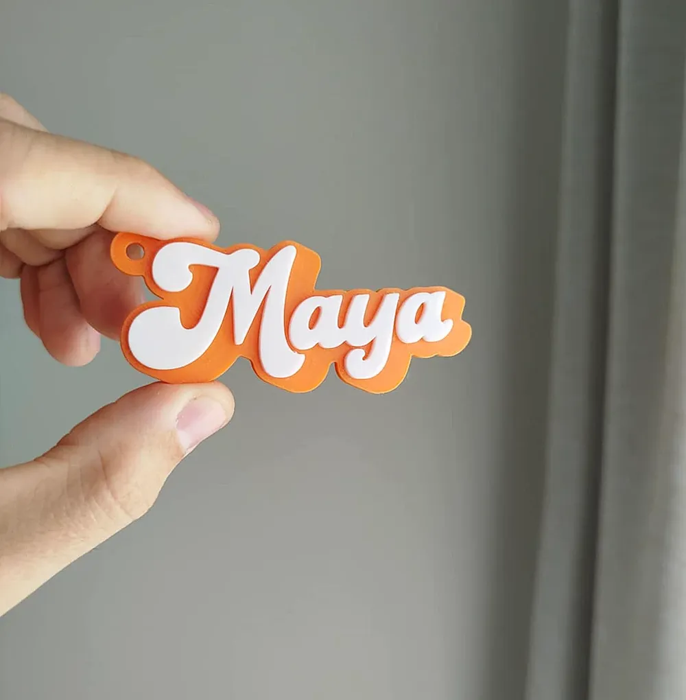 Retro name tag - Maya by 3D Creator Labs MakerWorld: Download Free 3D ...