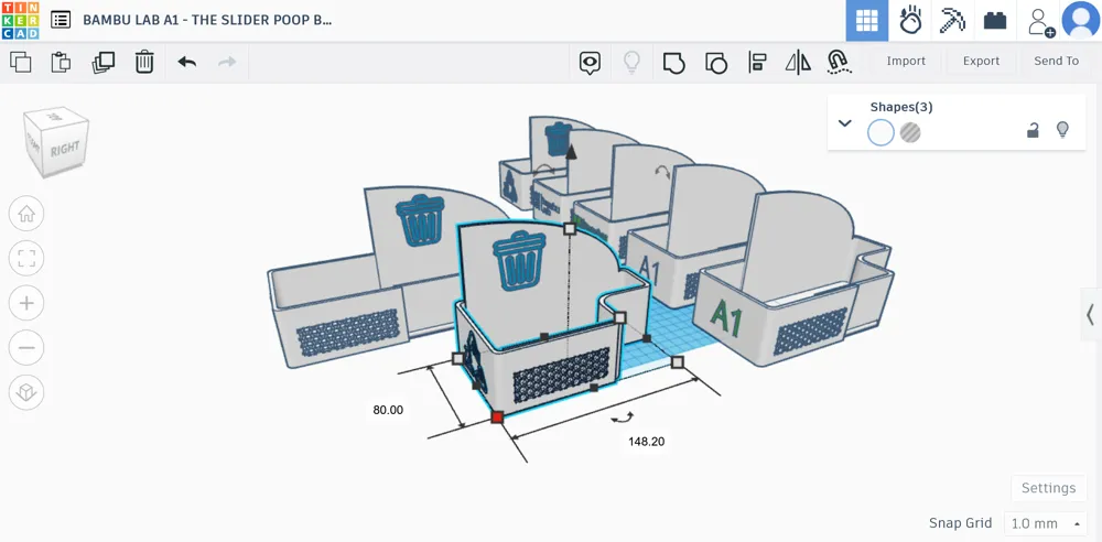 BAMBU LAB A1 - A1 MINI SLIDER POOP BUCKET - BAMBU LAB LOGO IN by ...