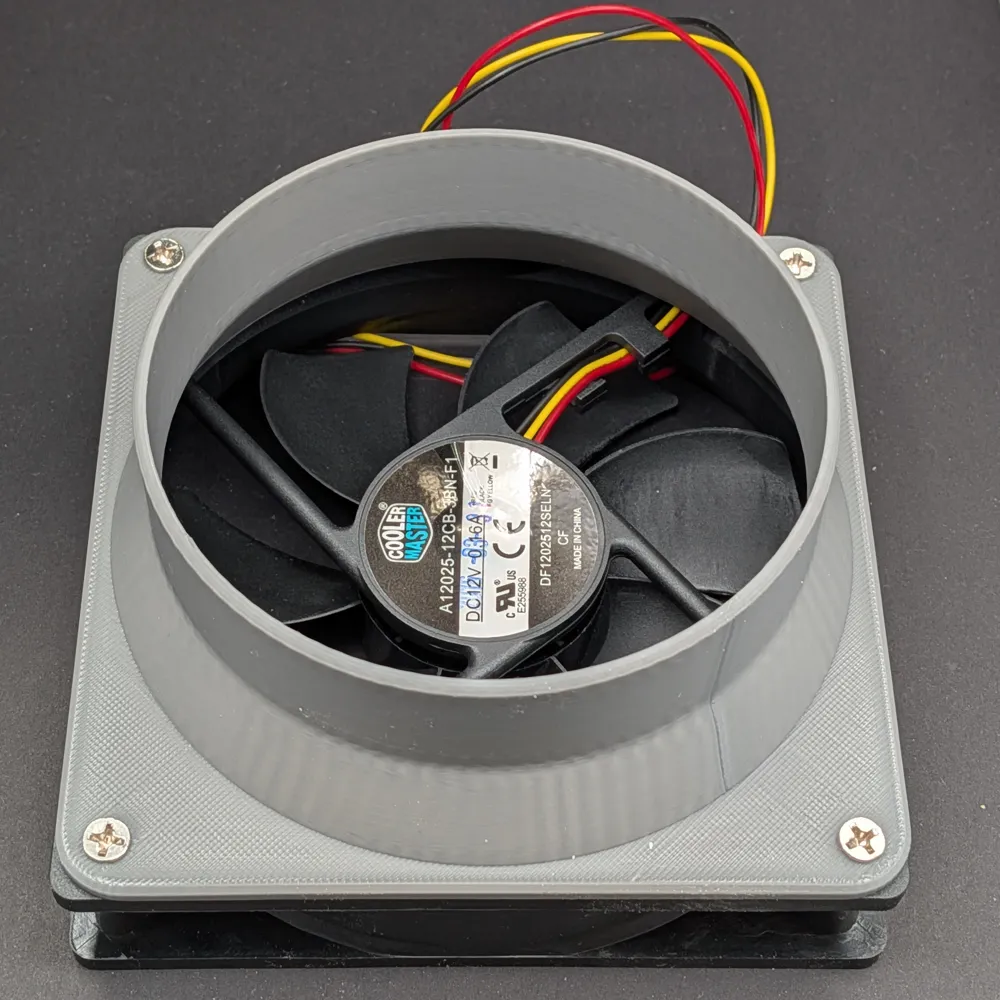 4 Inch Vent Hose to 120mm PC Fan Adapter - Free 3D Print Model - MakerWorld