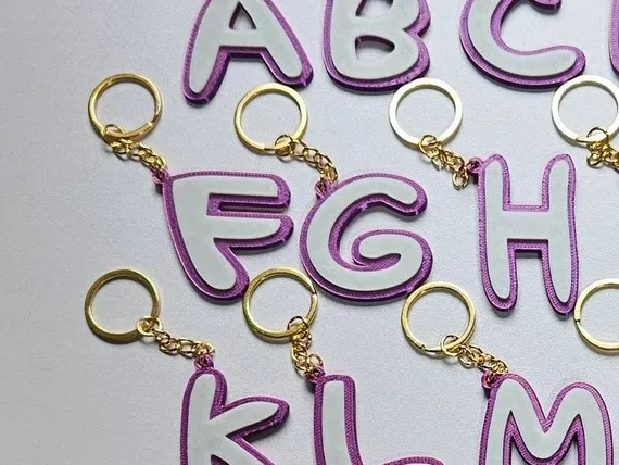 Letter F Keychain by MB3D - MakerWorld