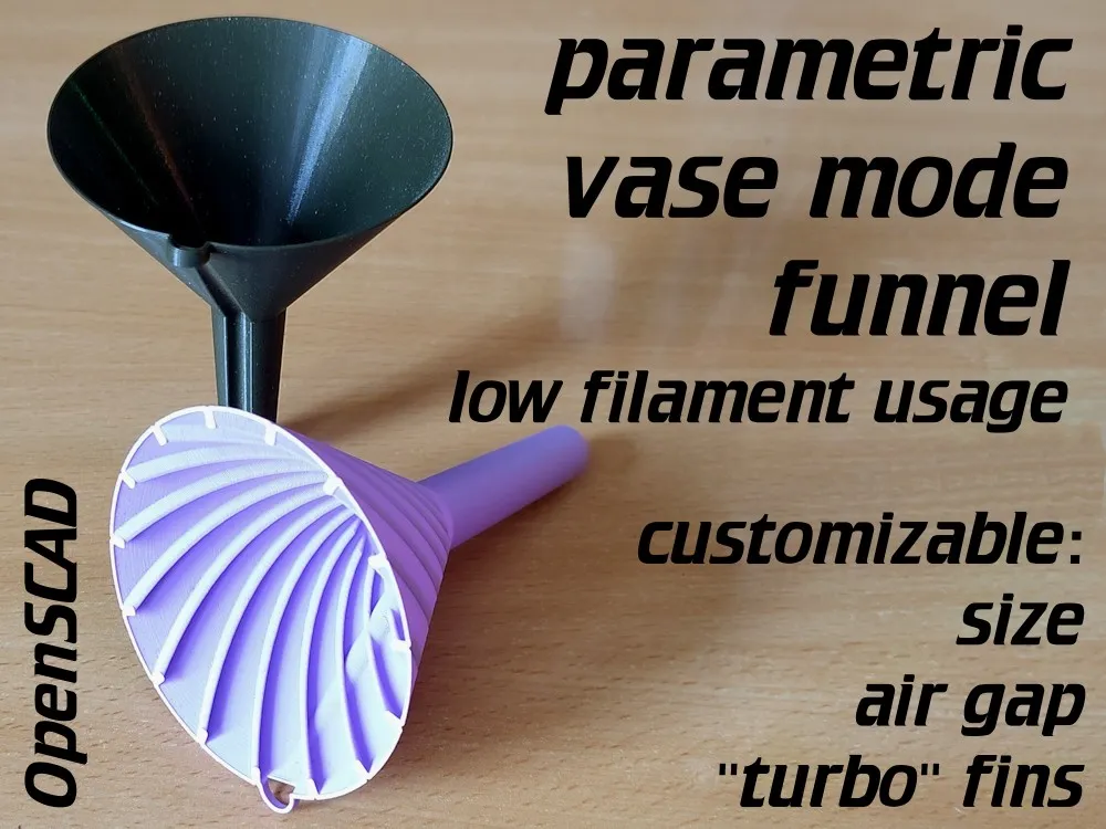 parametric vase mode funnel by DrJones MakerWorld: Download Free 3D Models