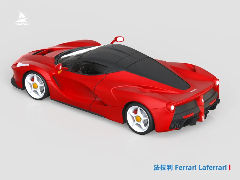 【Ferrari Laferrari】フェラーリ・ラフェラーリ 1/24スケールボディ 内装/タイヤ可動 by SAMPAN棱界复刻 MakerWorld：無料3Dモデルをダウンロード