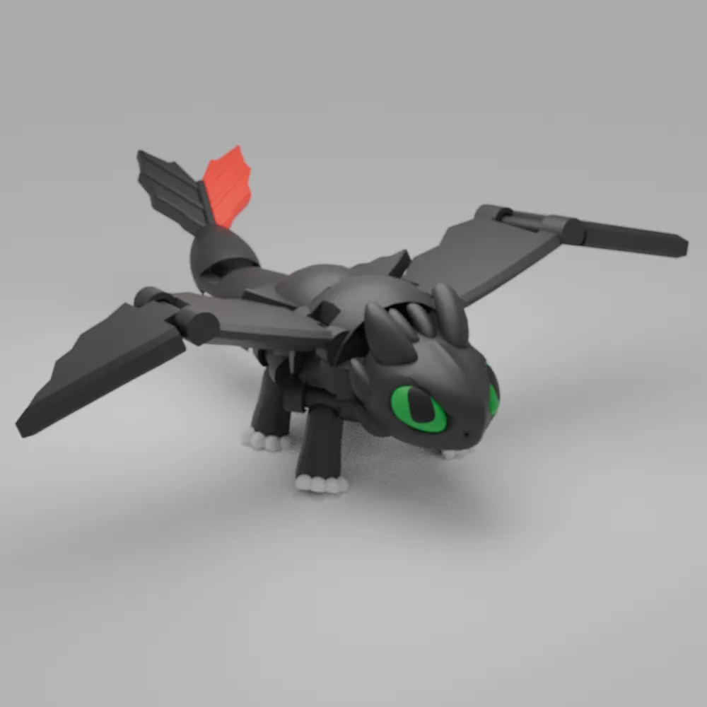 Articulated Mini Toothless [Print In Place] by Waffly3D MakerWorld ...