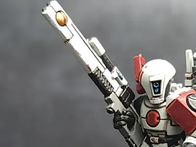 tau gun fire warior - Free 3D Print Model - MakerWorld
