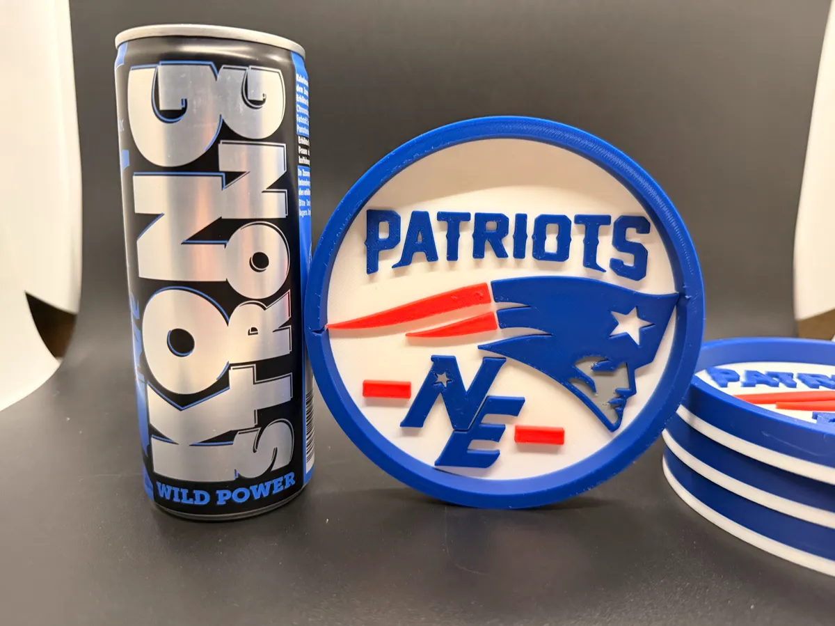 New England Patriots Logo Coaster - NE Version - Free 3D Print Model ...