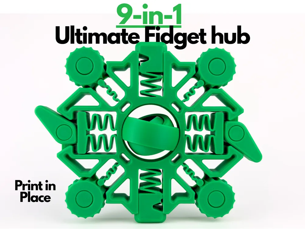 9-in-1 Ultimate Fidget Hub (Print in Place) - Free 3D Print Model ...
