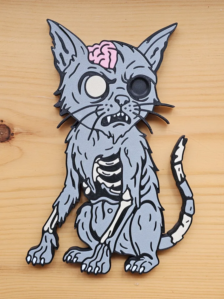 Zombie Cat - Display, Wall, Shelf, Horror by Ahkikiw MakerWorld ...