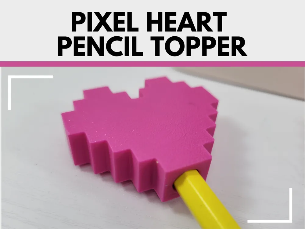 Pixelated Heart Pencil Topper Valentine's Gamer by STEMStarters ...