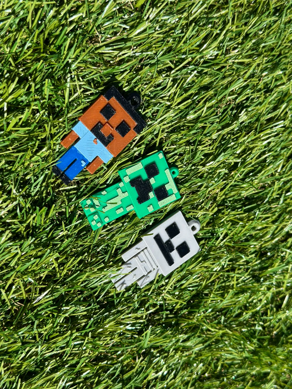 Best Minecraft keychain creeper skeleton steve by 3Dcrabi MakerWorld ...
