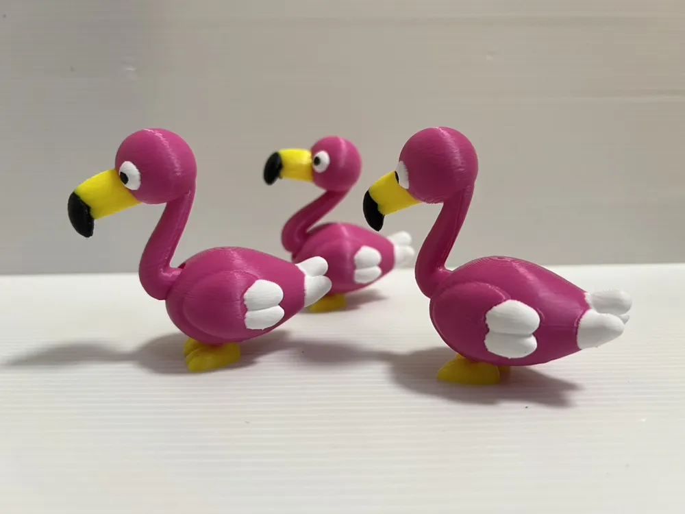 Clay-style flamingo (movable parts) by grwang41 MakerWorld: Download ...