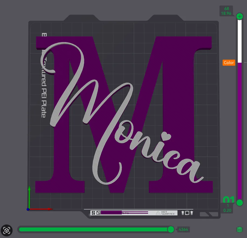 MONICA name sign ornament nameplate initial - Free 3D Print Model ...