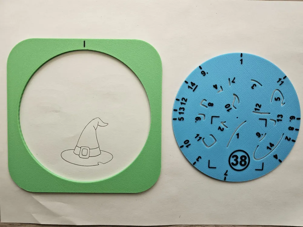 Twist Art 38 Witch Hat - Rotary Drawing Stencil - Free 3D Print Model ...
