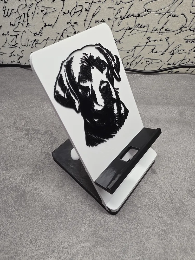 Labrador phone stand - Free 3D Print Model - MakerWorld