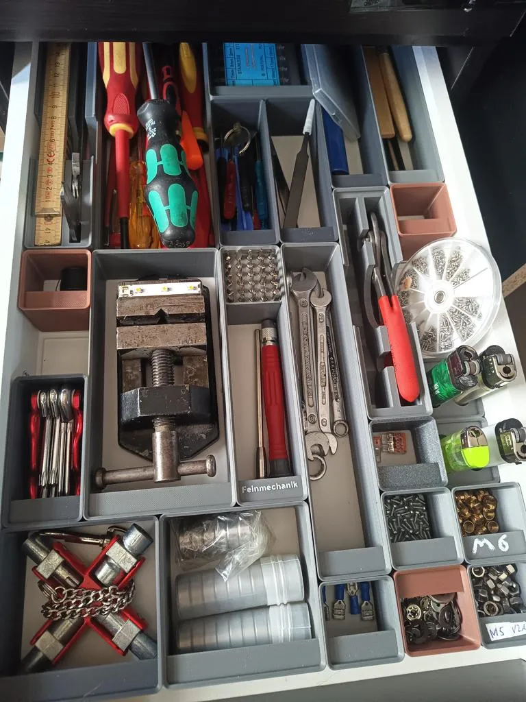 Gridfinity calipers and Yard stick Tray (1x6) by k2op - MakerWorld