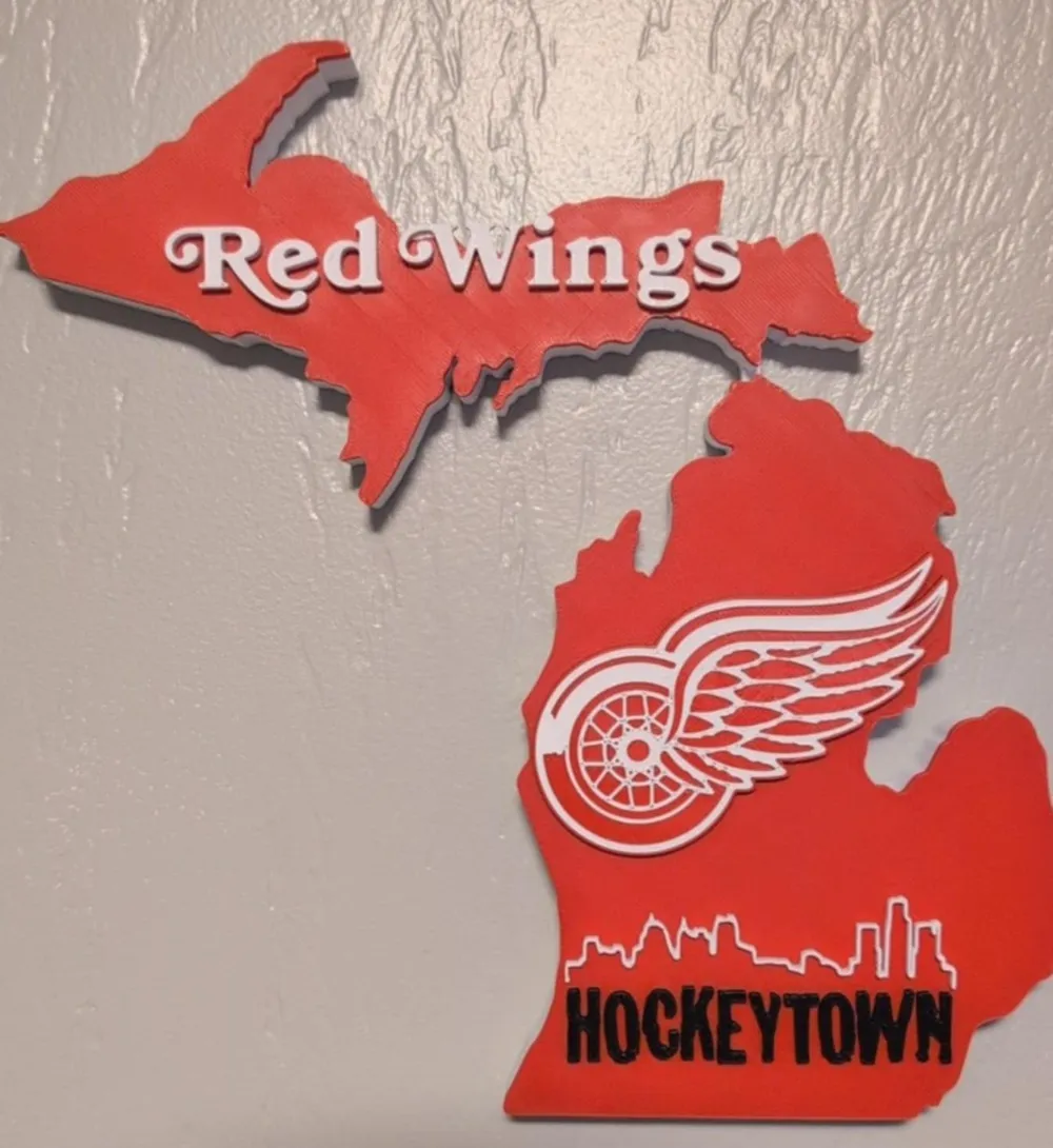 Detroit Red Wings Hockeytown wall/desk decor by Michigan Mitten Designs ...