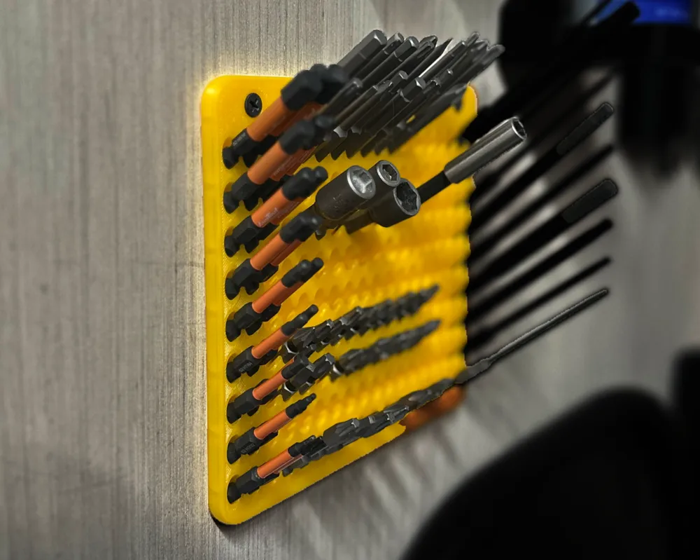 Bit Wall. 1/4" Drive Storage. Fits on Mini! by Snail MakerWorld ...
