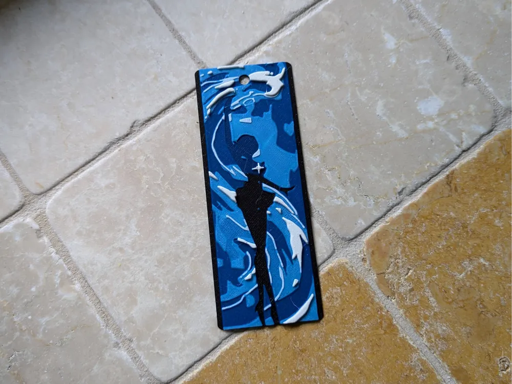 Sailor Mercury Bookmark - Hueforge - Free 3D Print Model - MakerWorld
