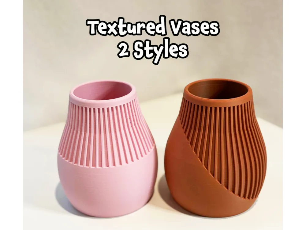 Textured vases by Tinker Link MakerWorld: Download Free 3D Models
