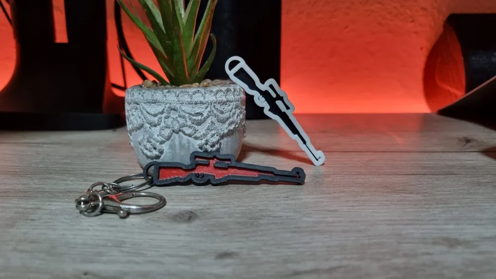 Sniper Rifle Keychain Lucky Charm by AlexS - MakerWorld