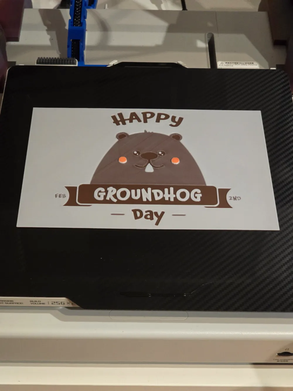 Happy Groundhog Day Hueforge by cow - MakerWorld
