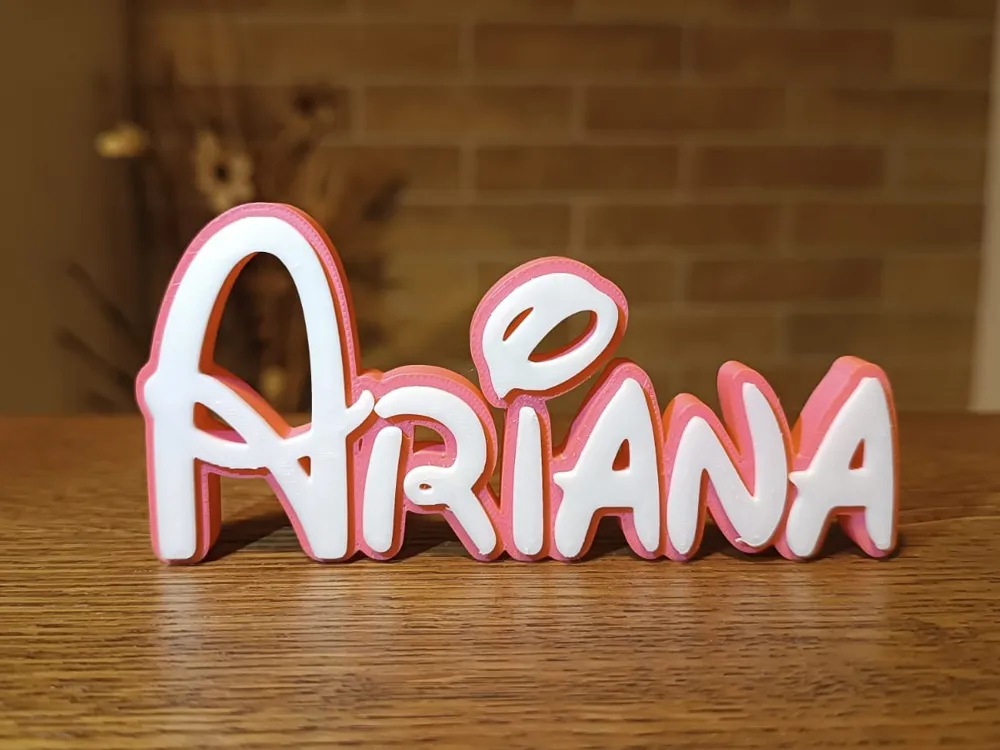 Disney Name Sign Ariana Kid Room Wall Decor Tag - Free 3D Print Model ...