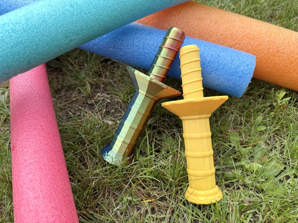 Pool Noodle Sword with Flared Guard - Free 3D Print Model - MakerWorld