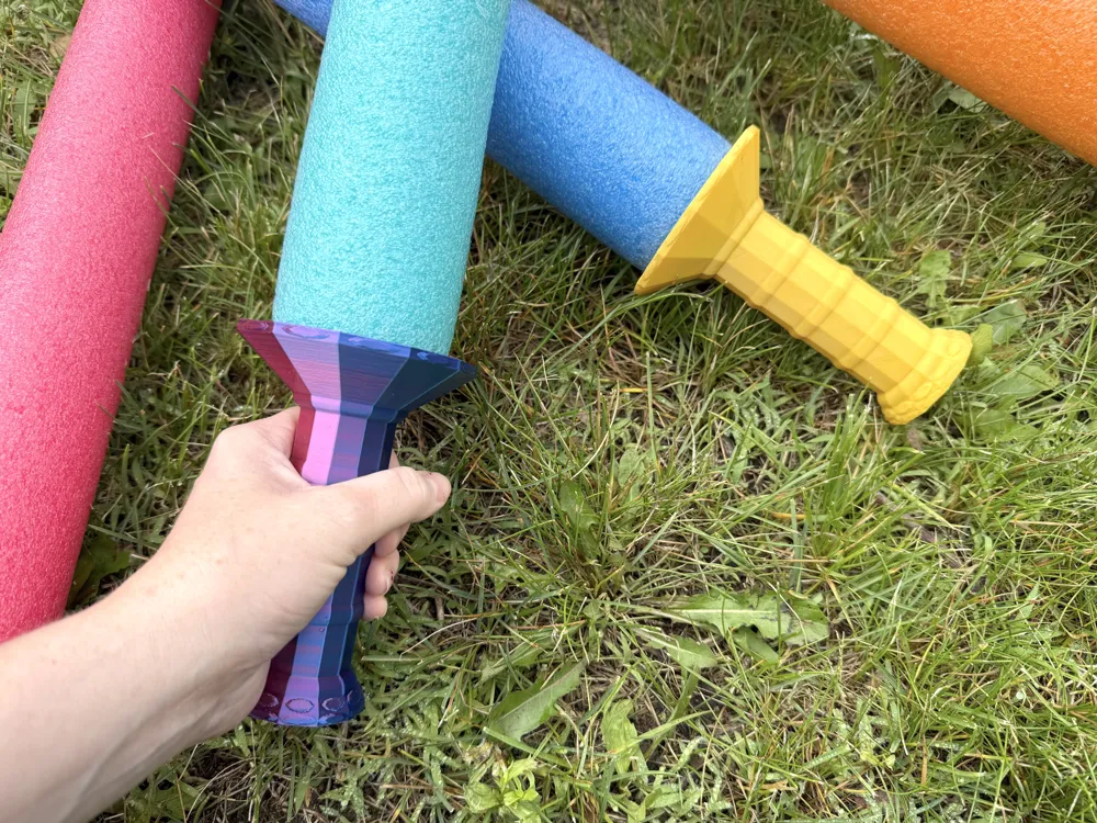 Pool Noodle Sword with Flared Guard - Free 3D Print Model - MakerWorld