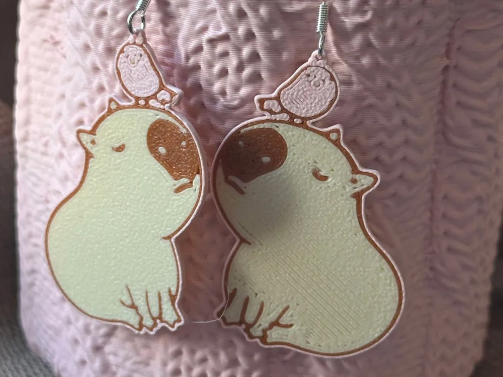 CAPYBARA earrings by Artizmee - MakerWorld